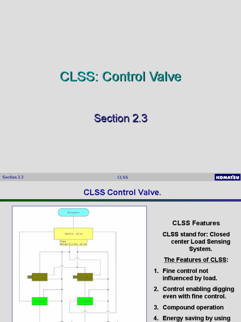 2.3 CLSS Control Valve | PDF | Valve | Pump