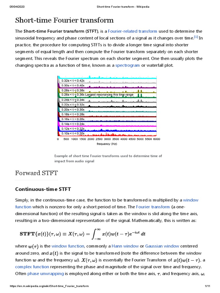 Short-Time Fourier Transform Guide | PDF | Functions And Mappings ...