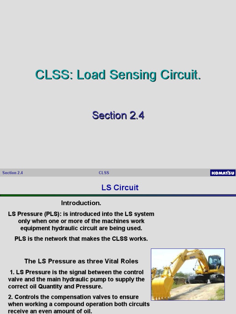 CLSS: Load Sensing Circuit | PDF | Valve | Gases