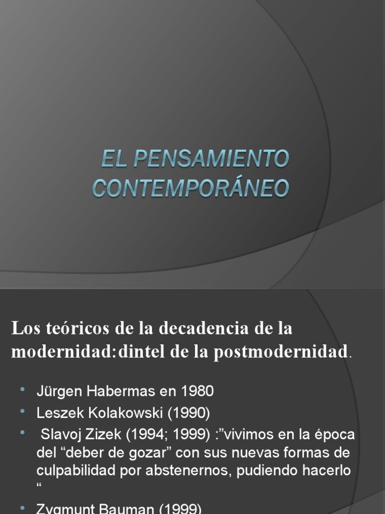 El Pensamiento Contemporáneo | PDF | Martin Heidegger | Jacques Derrida