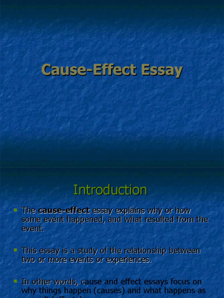 Cause and Effect Essay | Download Free PDF | Essays | Causality