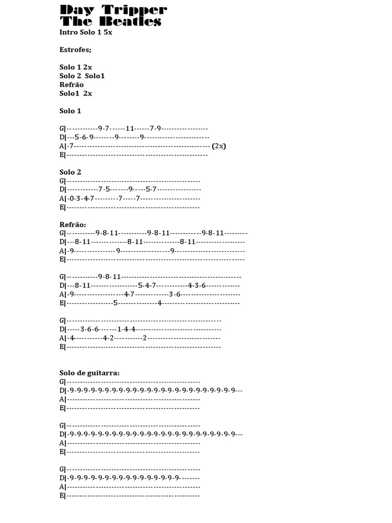 Day Tripper Bass | PDF
