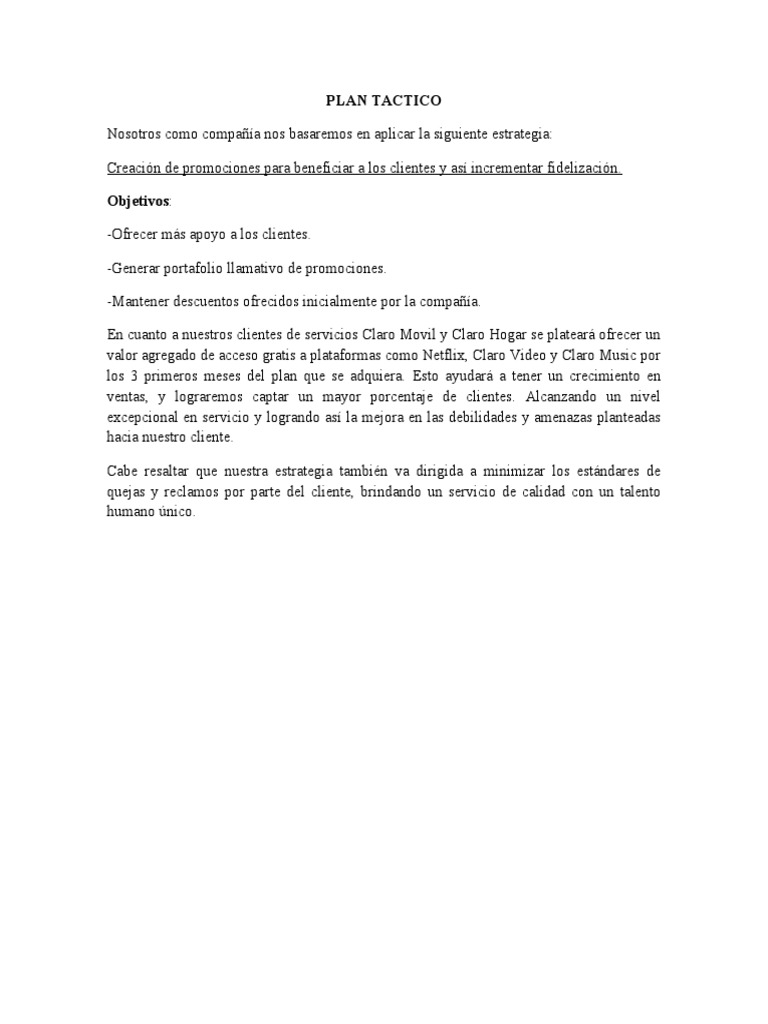 Plan Tactico.. | PDF