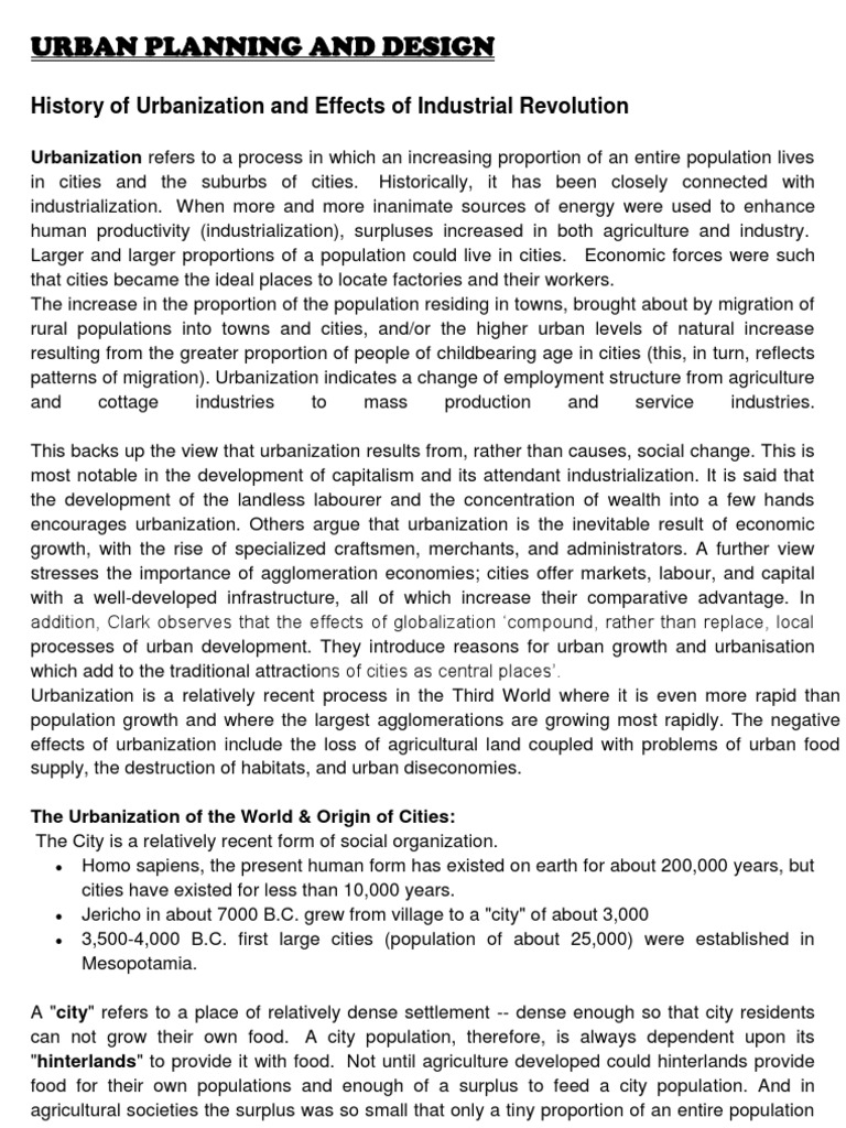 Urbanization: History and Impact Analysis | PDF | Urban Sprawl | Suburb