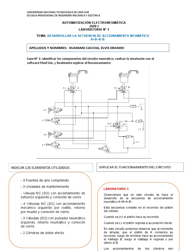 Laboratorio 3 de Electroneumatica | PDF | Neumática | Máquinas