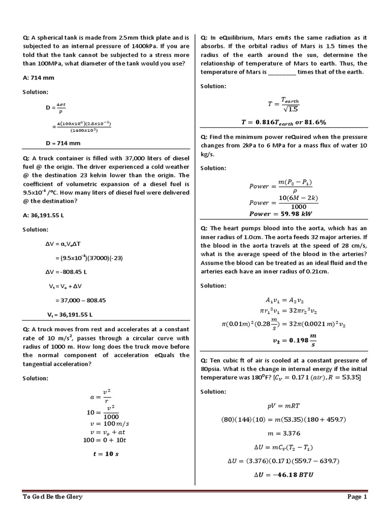 GEAS - Problems 1 | PDF | Gases | Acceleration