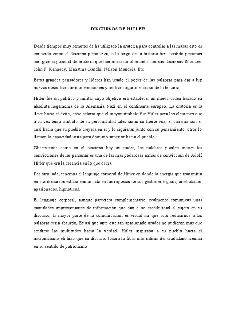 Discursos de Hitler | PDF