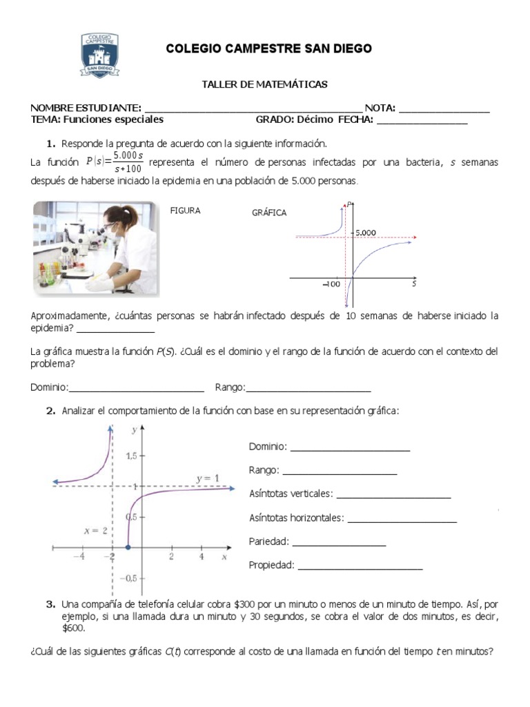 2C TALLER 10 (Problemas Funciones Especiales) | PDF | Asíntota ...