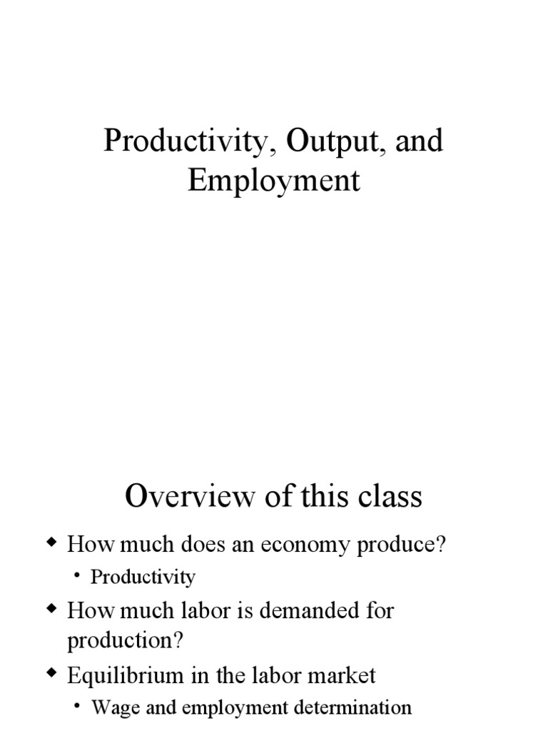 Productivity, Output, and Employment | PDF | Labour Economics ...