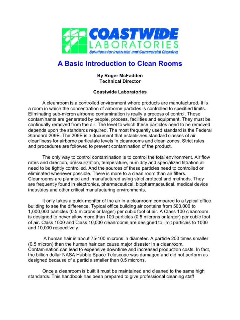 A Basic Introduction To Clean Rooms | PDF | Nature