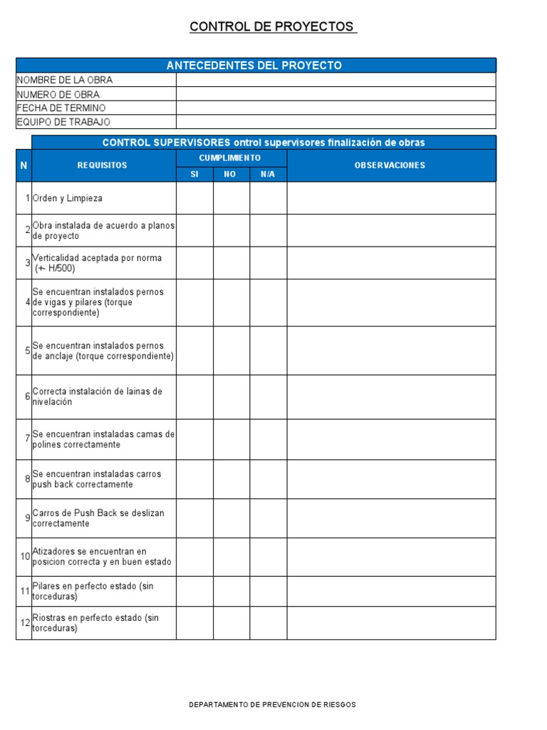 Check List de Proyectos | PDF
