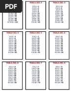 Tablas Del 2 Al 9 | PDF