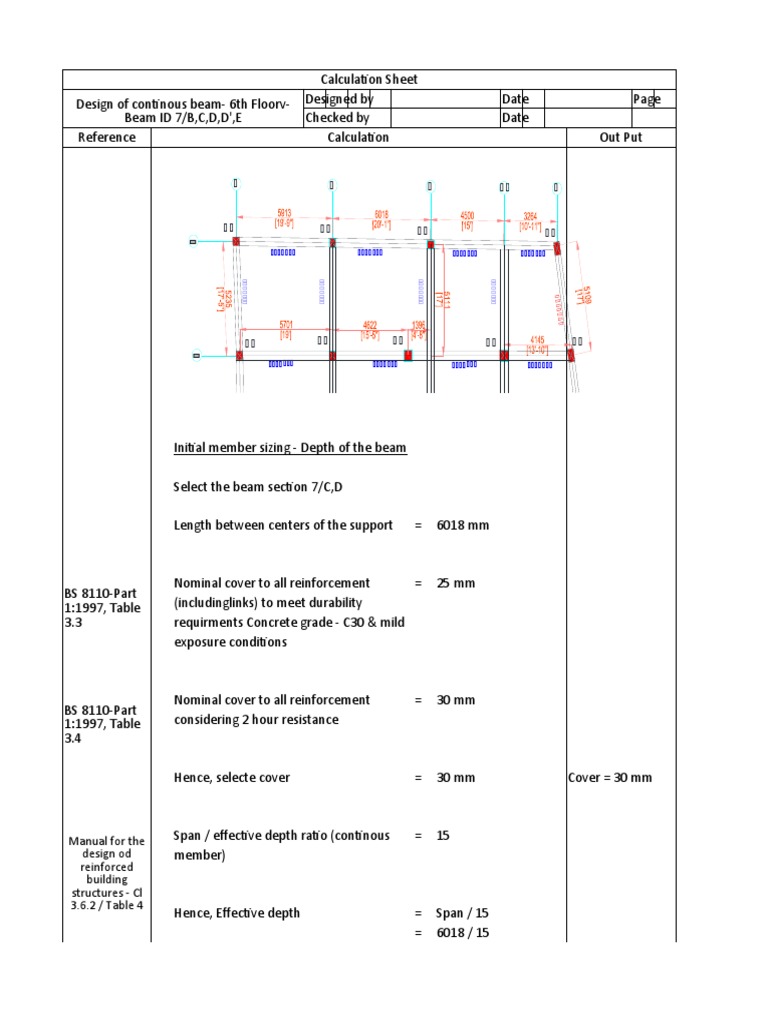 Design Calculation - Beam | PDF | Beam (Structure) | Architectural Design