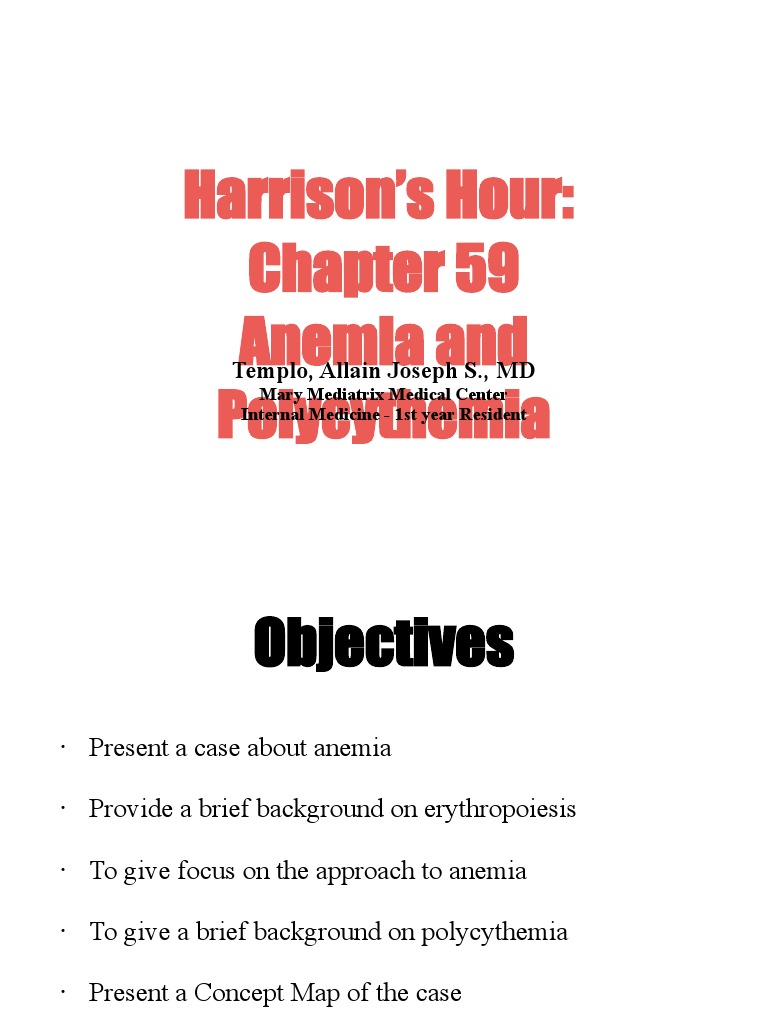 Harrison's Hour: Anemia and Polycythemia: Templo, Allain Joseph S., MD ...