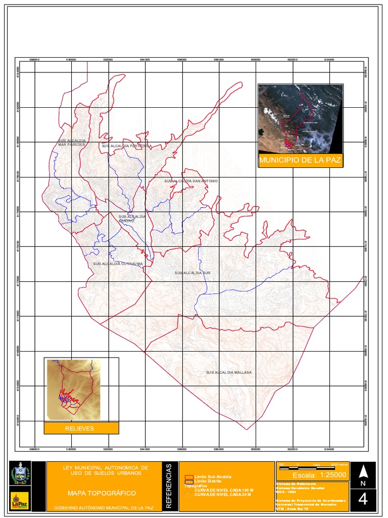 04 Mapa Topografico Del Area Urbana | PDF | Gobierno local | Tecnología ...