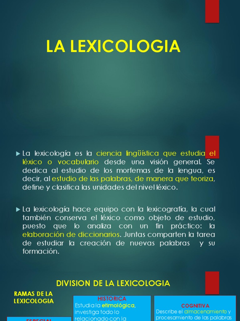 La Lexicologia | PDF