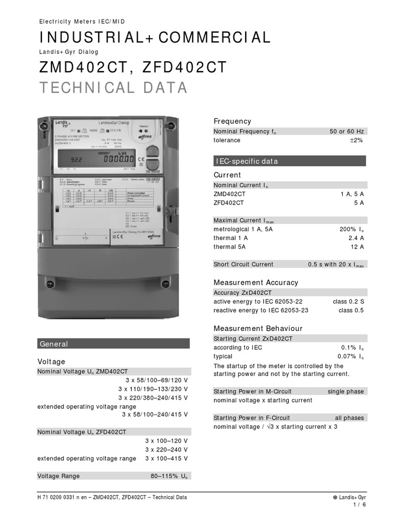 Technical Data: Industrial+Commercial ZMD402CT, ZFD402CT | PDF | Power ...