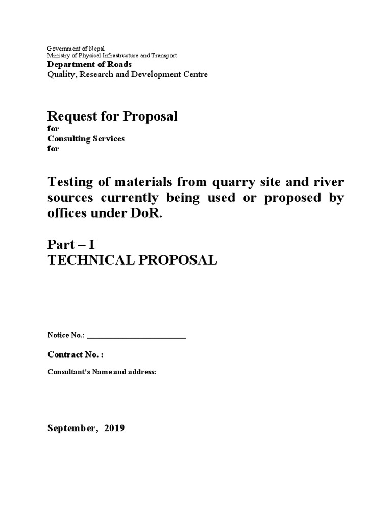 RFP Document..testing of Materials | PDF | Consultant | Request For ...