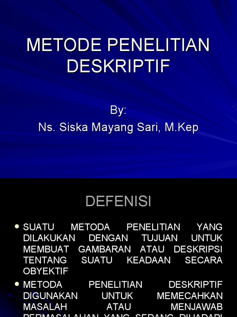 Metode Penelitian Deskriptif | PDF | Komputer