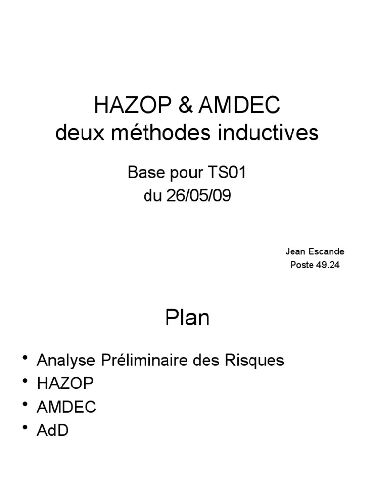 HAZOP AMDEC Version Light | PDF | Chimie | La nature