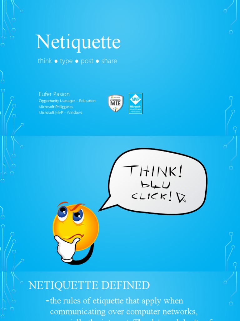 Netiquette: Think Type Post Share | PDF | Social Media | Popular ...