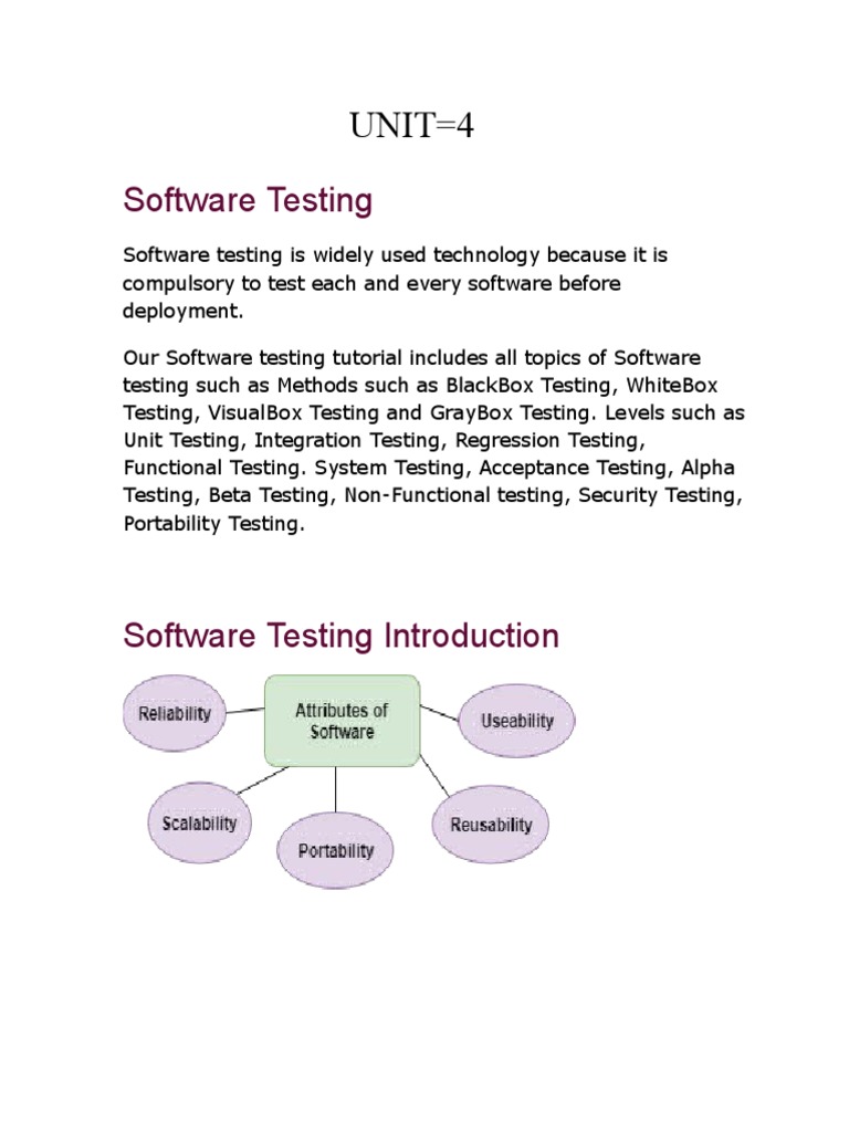 Software Engineering Notes Unit-4 | PDF | Software Release Life Cycle ...