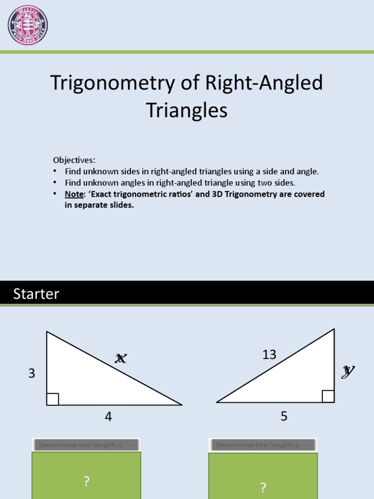 Trigonometry of Right Angled Triangles | PDF | Triangle | Trigonometry