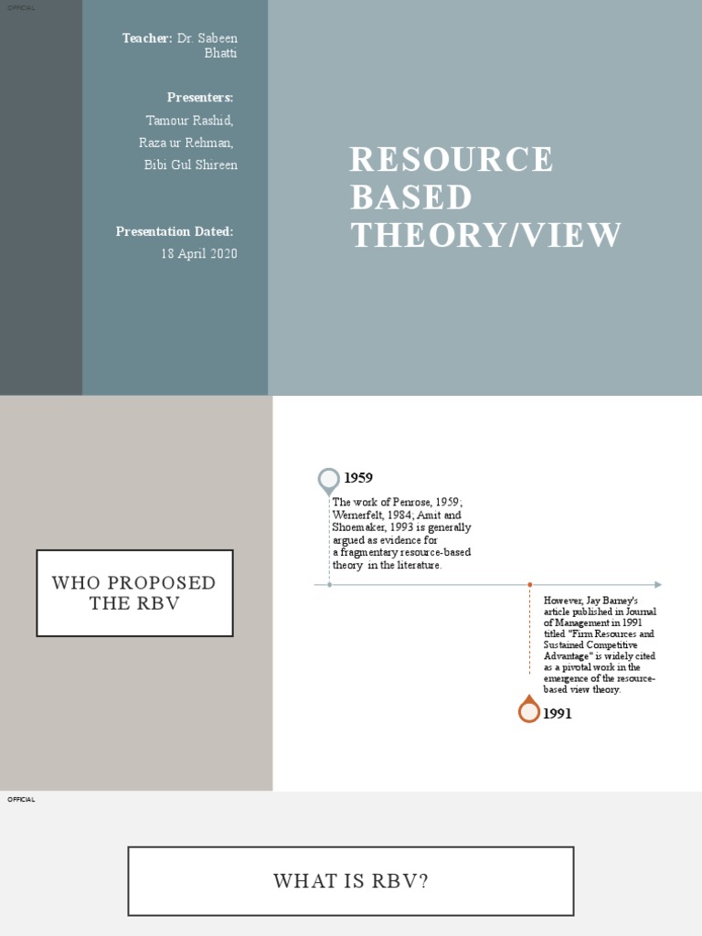 Resource Based Theory | PDF | Economies | Business