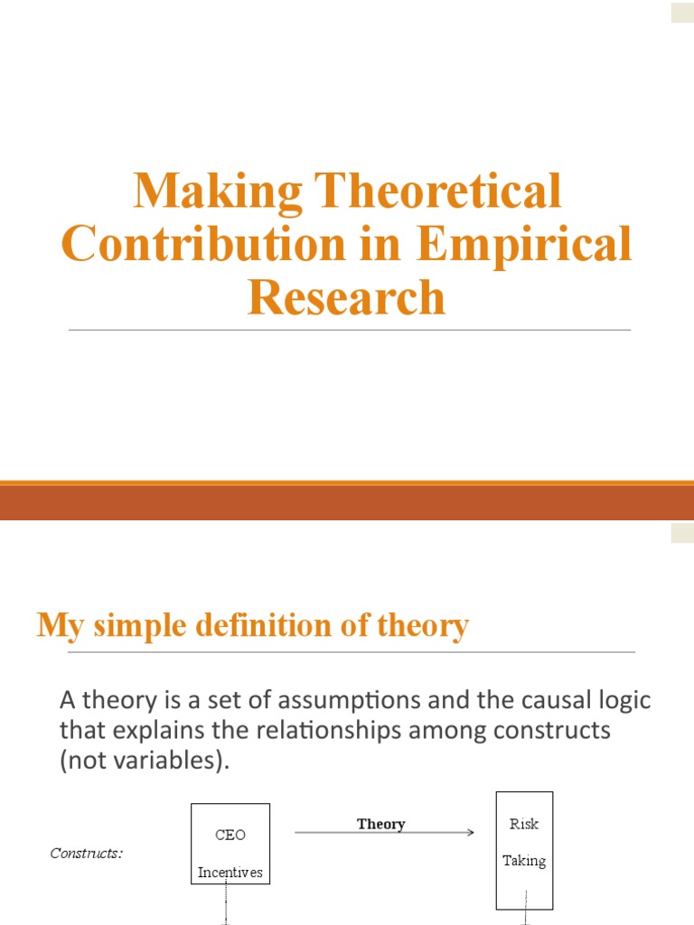Making Theoretical Contribution in Empirical Research | PDF | Theory ...