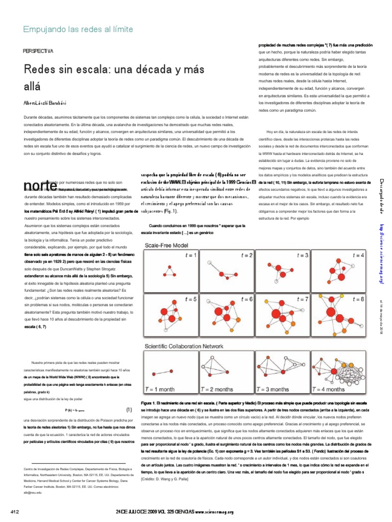 Scale-Free Networks - A Decade and Beyond - En.es | PDF | Paradigma ...