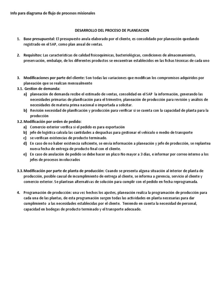 Info para Diagrama de Flujo de Procesos Misionales | PDF | Logística ...