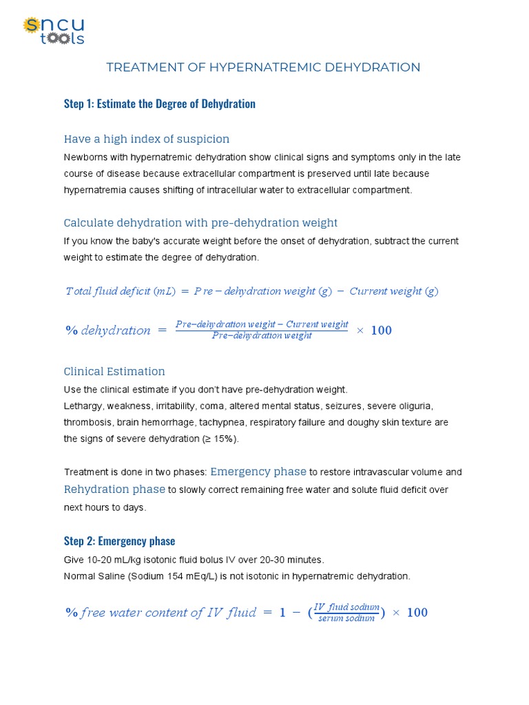 Hypernatremic Dehydration | PDF | Dehydration | Saline (Medicine)