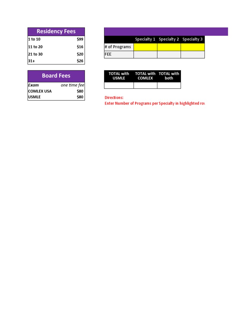 2021 Residency Fee Calculator | PDF