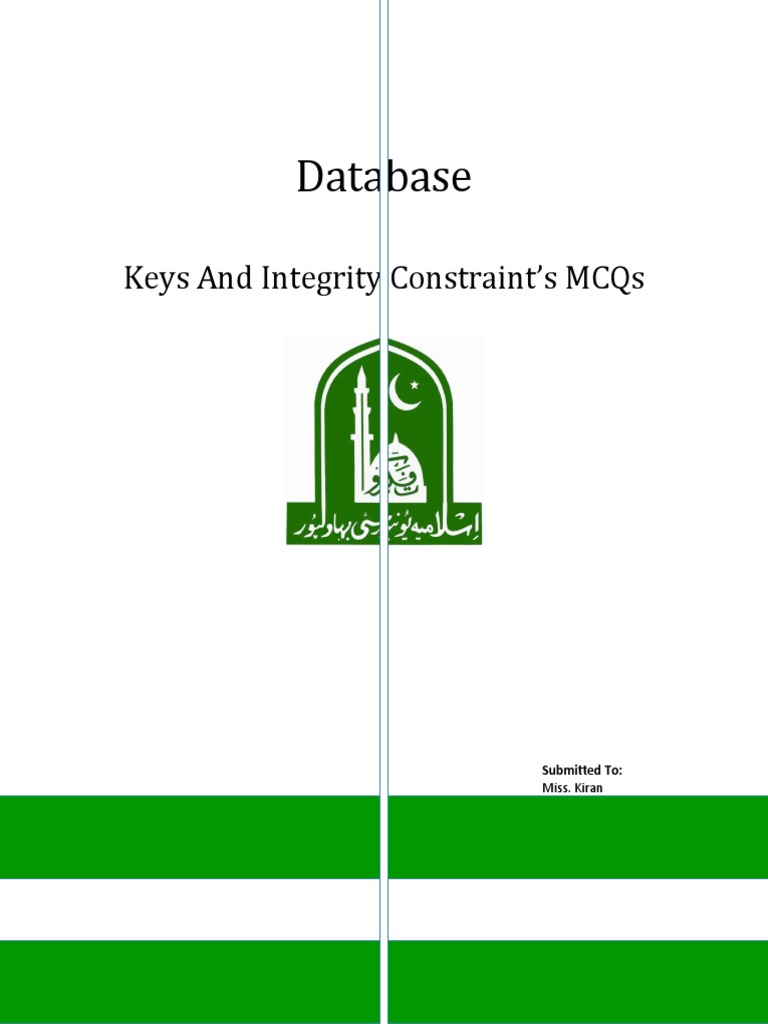 Javeria Ismail (20) Database MCQs | PDF | Relational Database | Information Technology