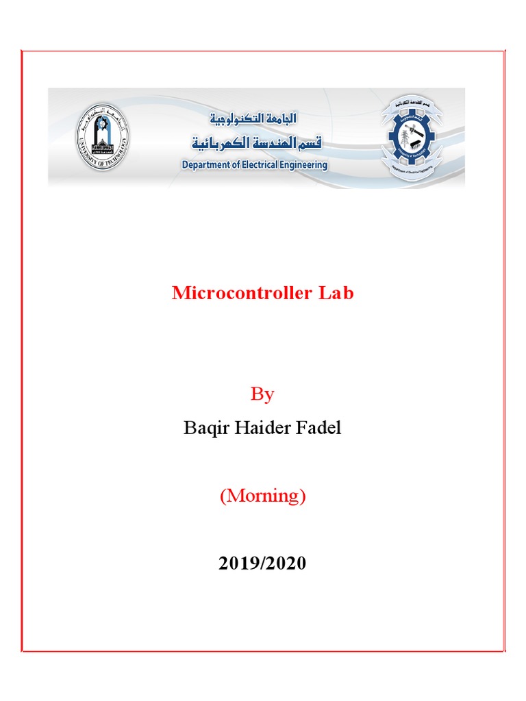 Microcontroller Lab: Baqir Haider Fadel | PDF