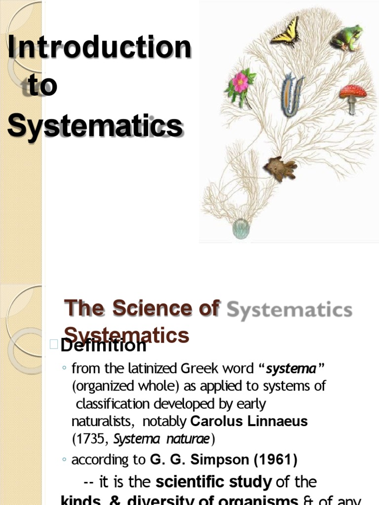 An Introduction to the Fundamental Concepts and Tools of Systematics ...