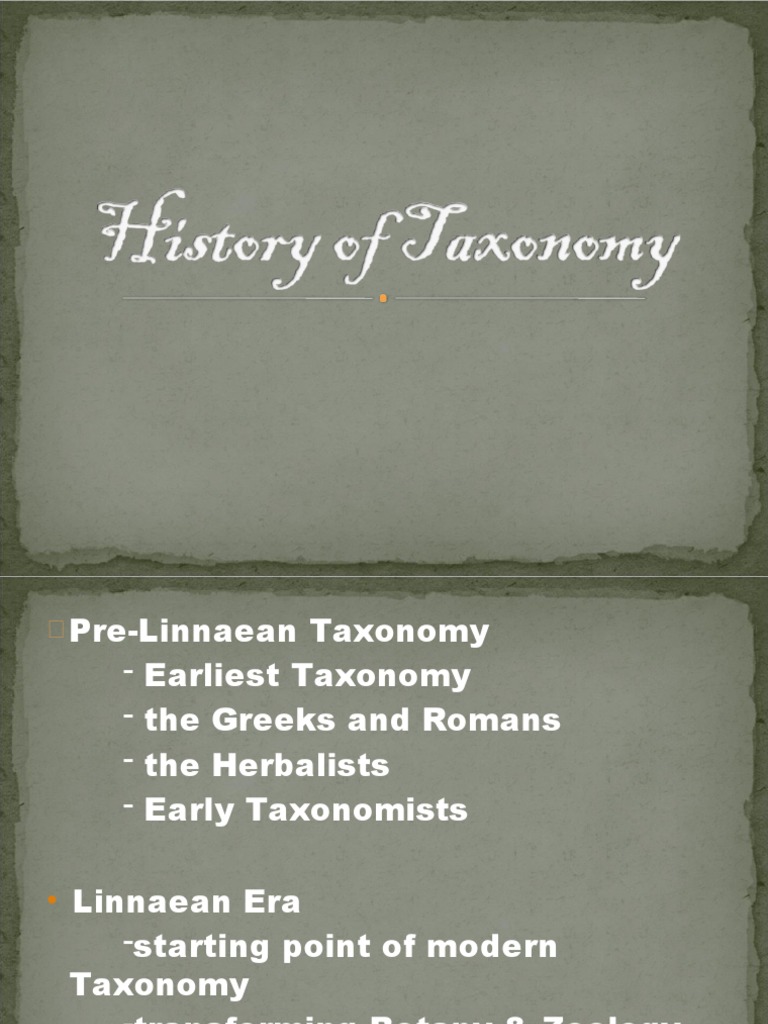 Lecture 3-History of Taxonomy | PDF | Taxonomy (Biology) | Taxa