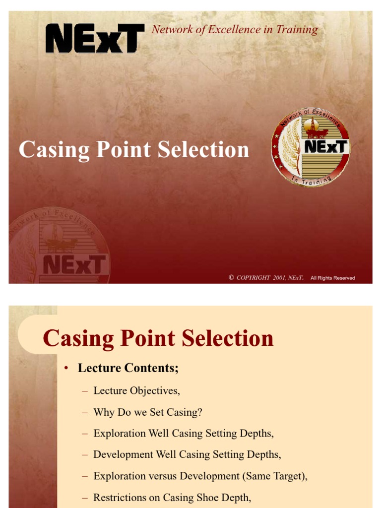 2.1 Casing Seat Selection | Casing (Borehole) | Oil Well