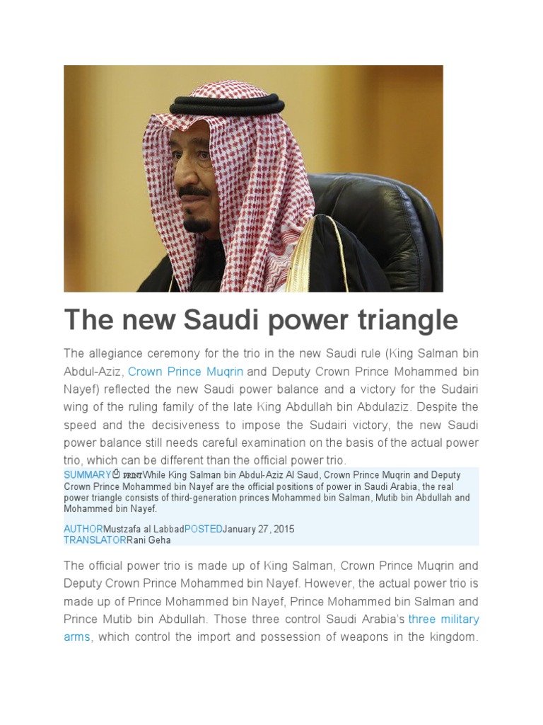 The New Saudi Power Triangle | PDF | House Of Saud | Salman Of Saudi Arabia