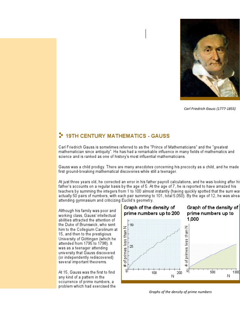 19Th Century Mathematics - Gauss | PDF | Numbers | Complex Number