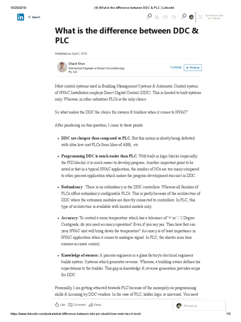 What Is The Difference Between DDC & PLC - LinkedIn | PDF ...