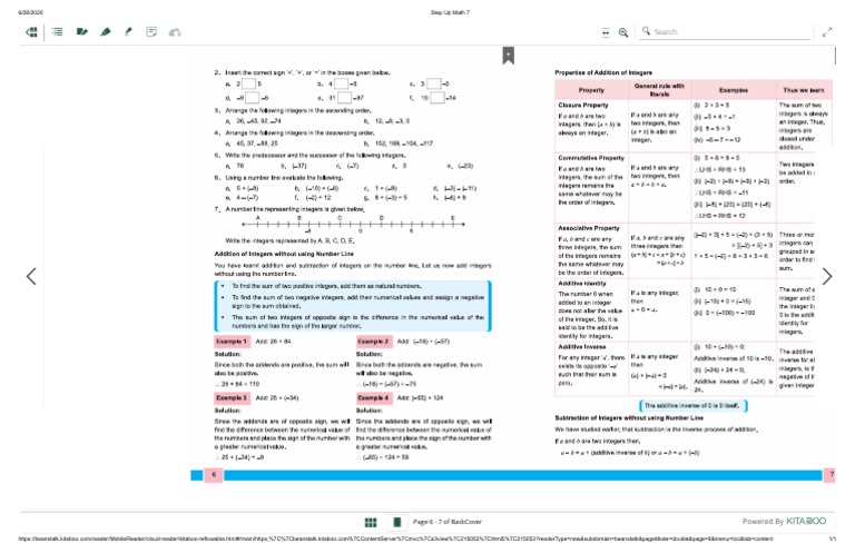 Step Up Math 7 Integer6 | PDF | Summation | Number Theory