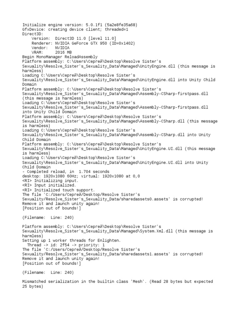 Output Log | PDF | Unity (Game Engine) | Computer File
