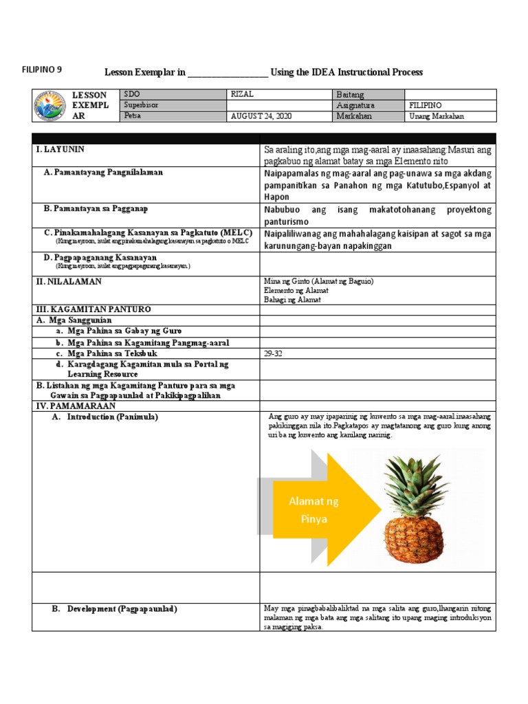 Lesson Exemplar Alamat | PDF