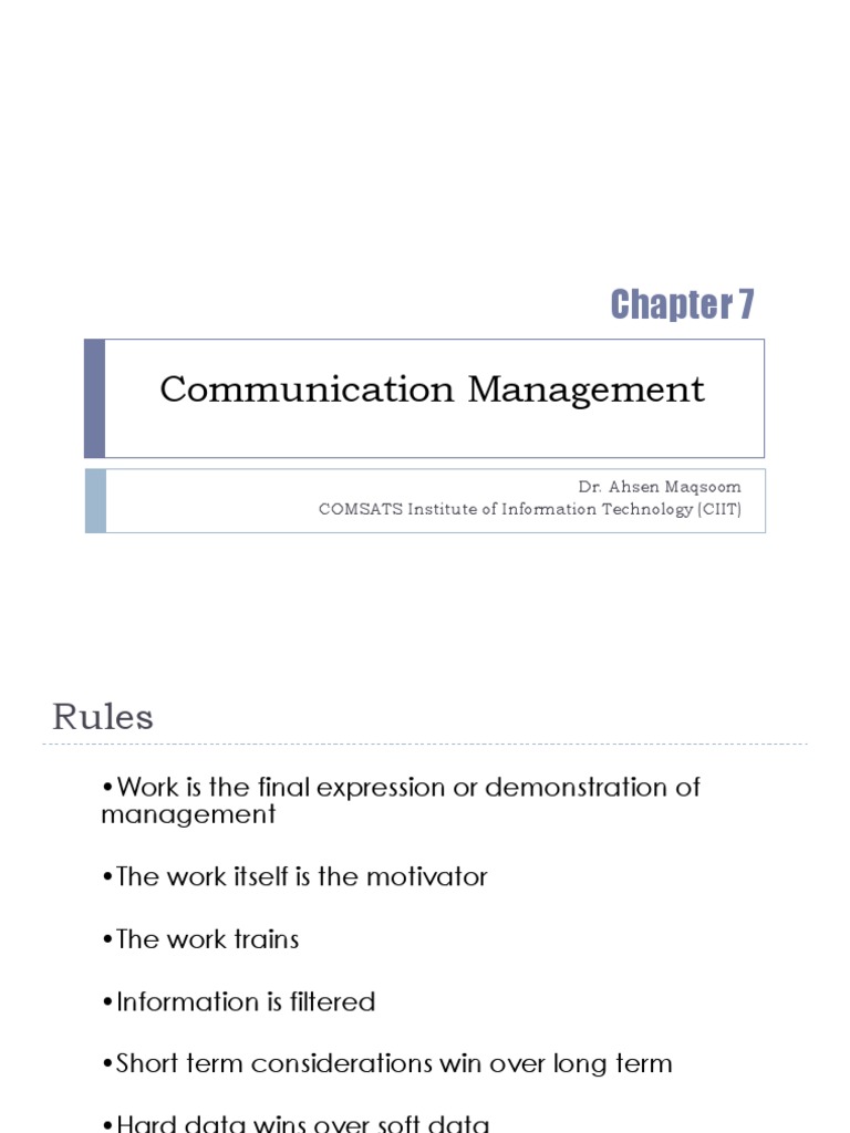 7-Communication Management | PDF | Business