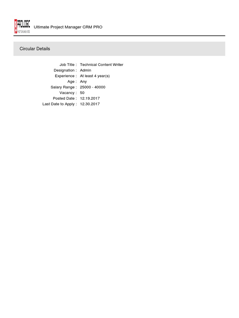 Circular Details: Ultimate Project Manager CRM PRO | PDF | Career & Growth