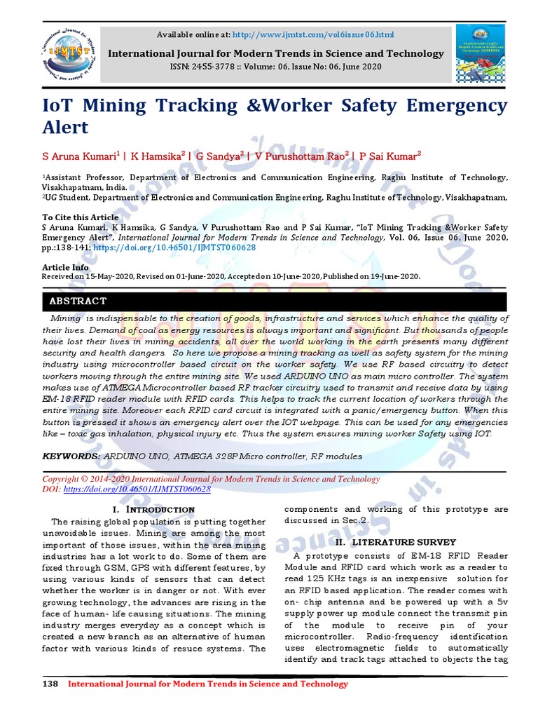 IoT Mining Tracking &worker Safety Emergency Alert | PDF | Radio ...
