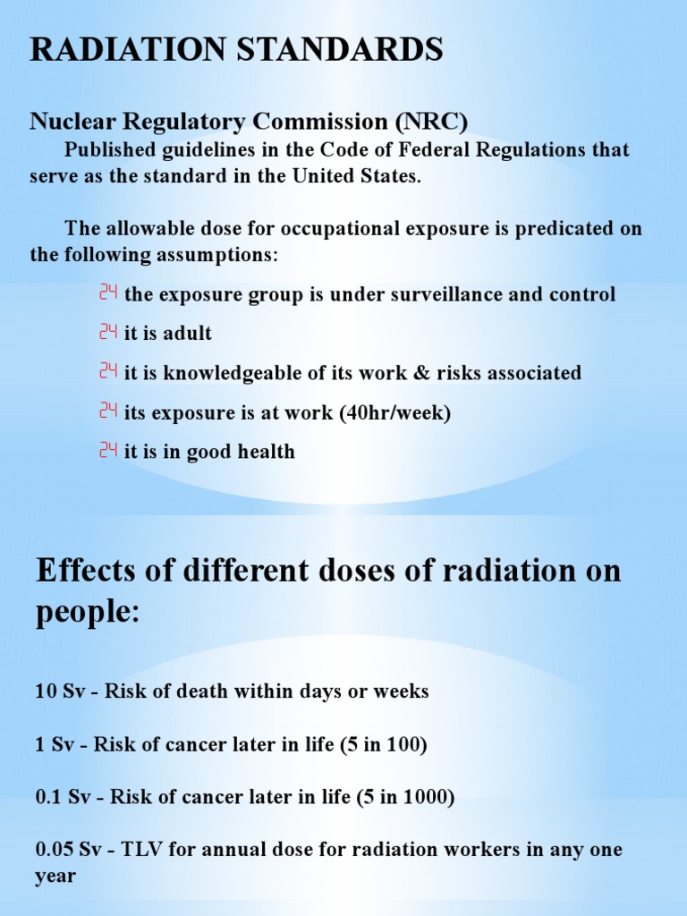 Radiation Standards: Nuclear Regulatory Commission (NRC) | PDF ...