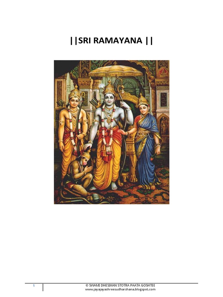 Sri Valmiki Ramayana PDF | PDF | Sita | Ramayana