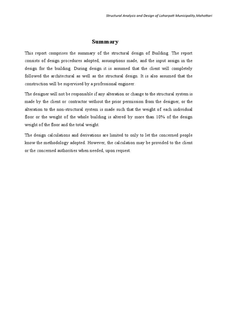 Structural Report Revised Pdf Beam Structure Earthquake Engineering